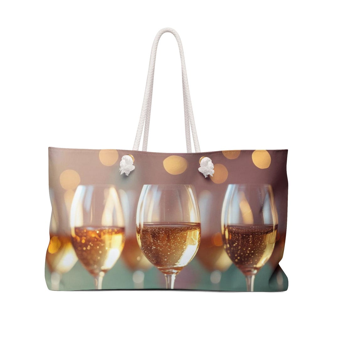 Elegant Champagne Glasses Weekender Bag | Travel Tote for Parties ...