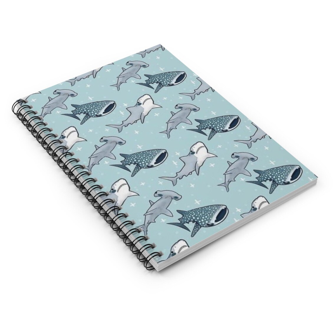 Whimsical Shark Spiral Notebook – Cute Ocean Life, Ruled Journal - Etsy