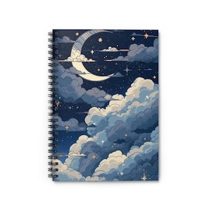 Celestial Spiral Notebook - Dreamy Design for Stargazers, Journal Lovers, Note Taking, Gift for ...
