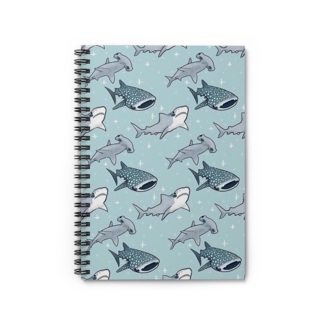 Whimsical Shark Spiral Notebook – Cute Ocean Life, Ruled Journal - Etsy