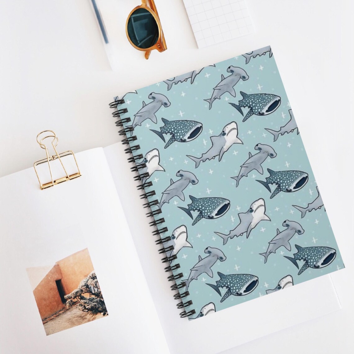 Whimsical Shark Spiral Notebook - Ruled Journal for Kids, Cute Marine ...