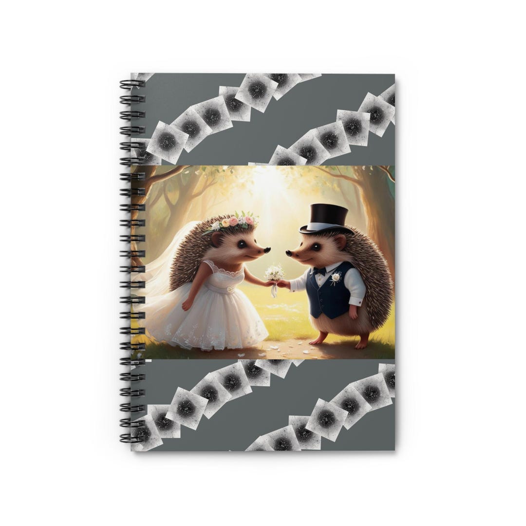 Whimsical Wedding Hedgehog Spiral Notebook - Perfect for Notes ...