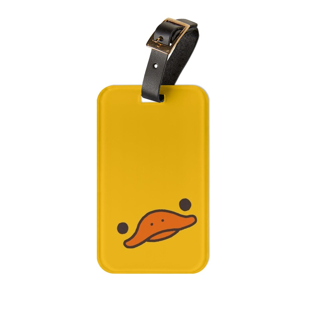 Yellow Duck Luggage Tag: Acrylic Travel Accessory With Leather Strap - Etsy