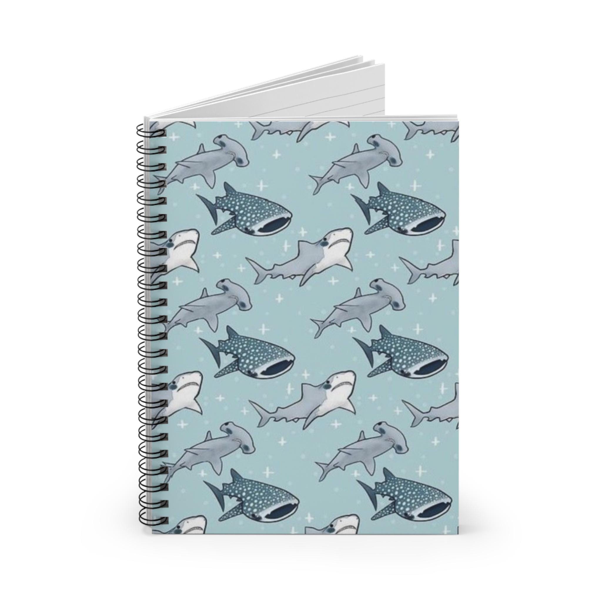 Whimsical Shark Spiral Notebook - Ruled Journal for Kids, Cute Marine ...