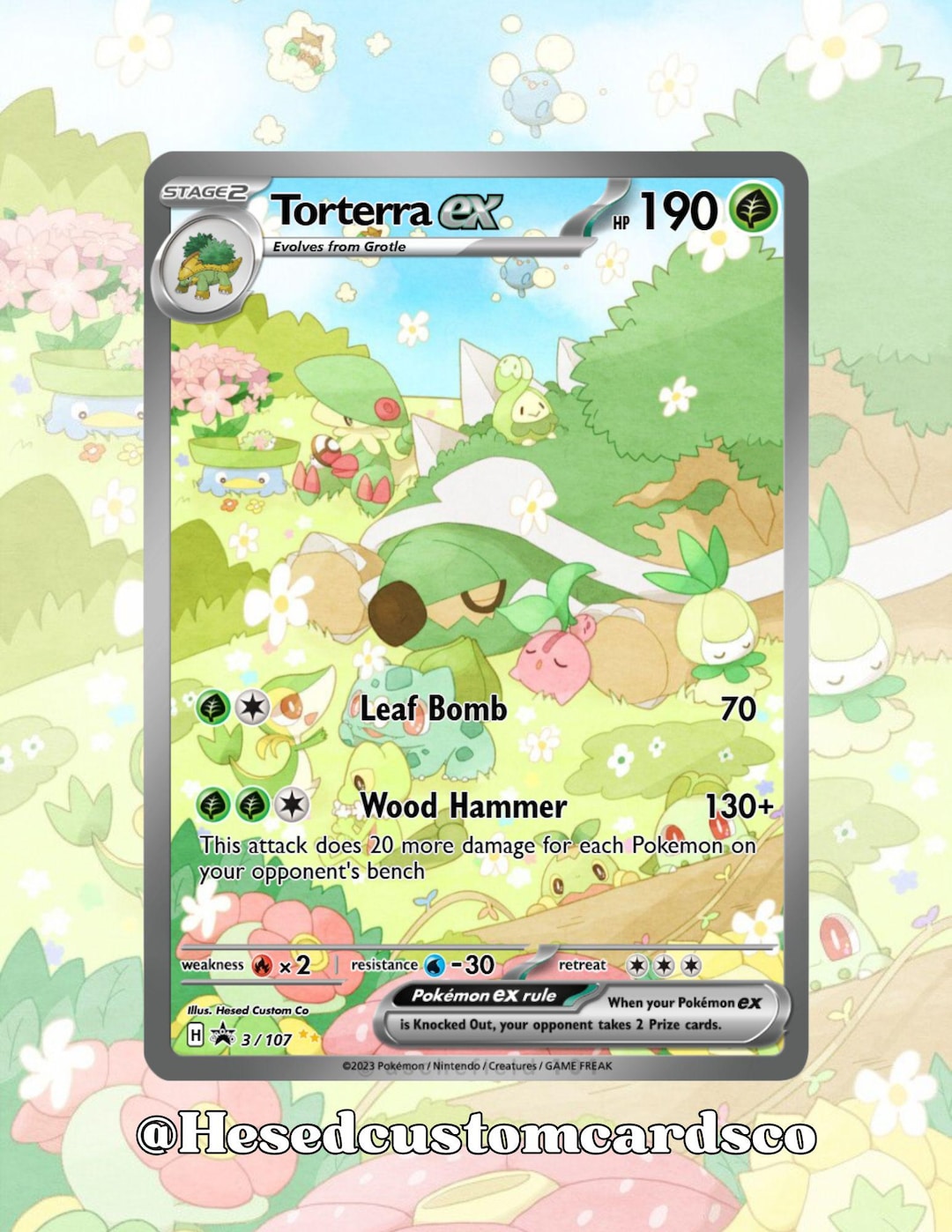 Pokémon Gen 4 Art Collection Torterra EX 389 Custom Card HESED Custom ...