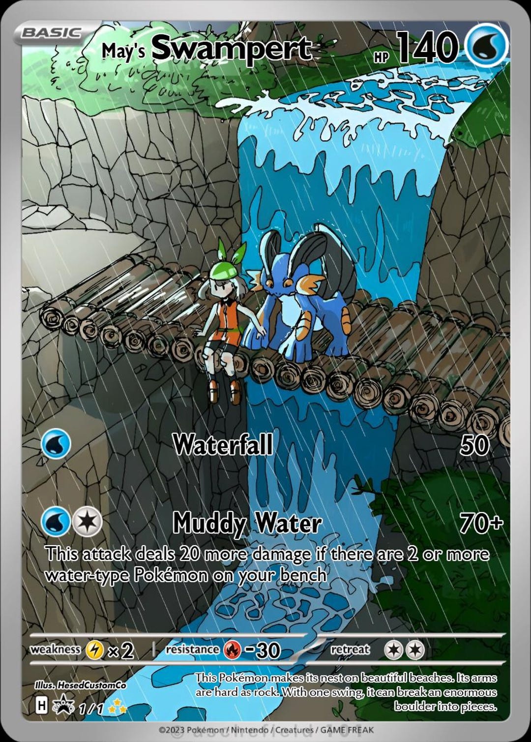 May’s Swampert Custom Full Art Pokémon Card - Etsy