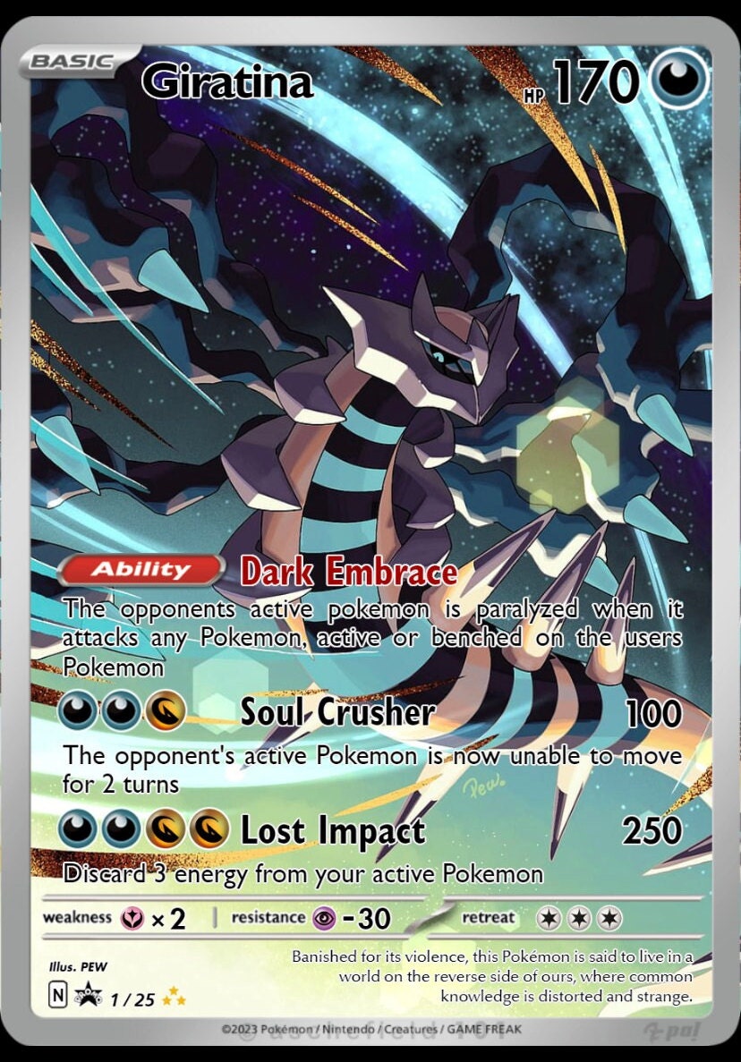 Giratina Shiny Custom Pokémon Card - Etsy