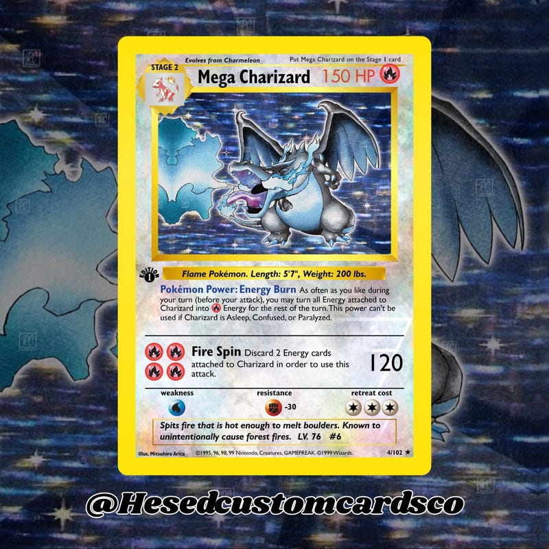 Thick Charizard Card - Etsy