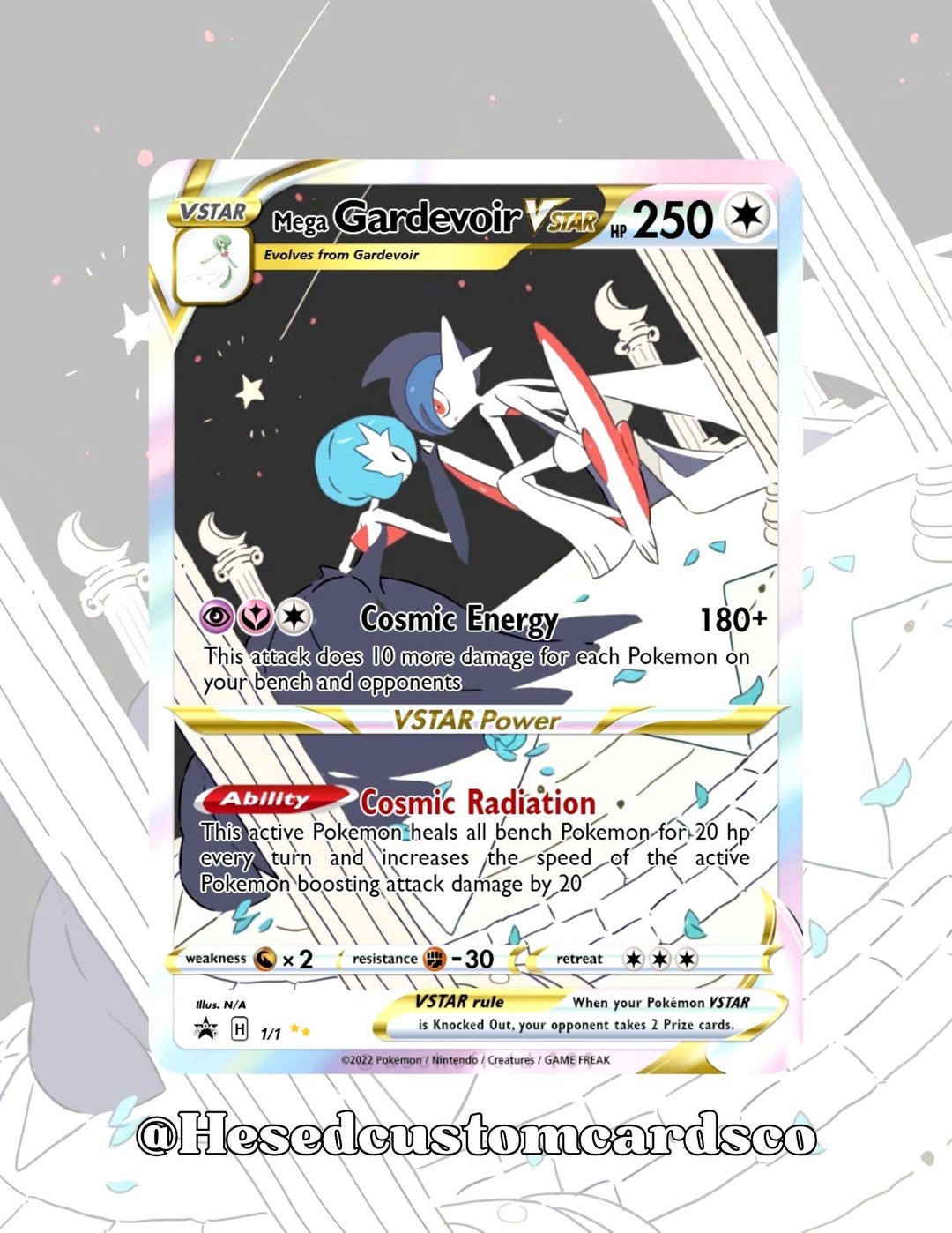 Pokémon Gardevoir Vstar Custom Shiny Alt Art Card Holofoil - Etsy