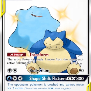 Pokemon Shiny Snorlax & Ditto Tag Team GX - Etsy