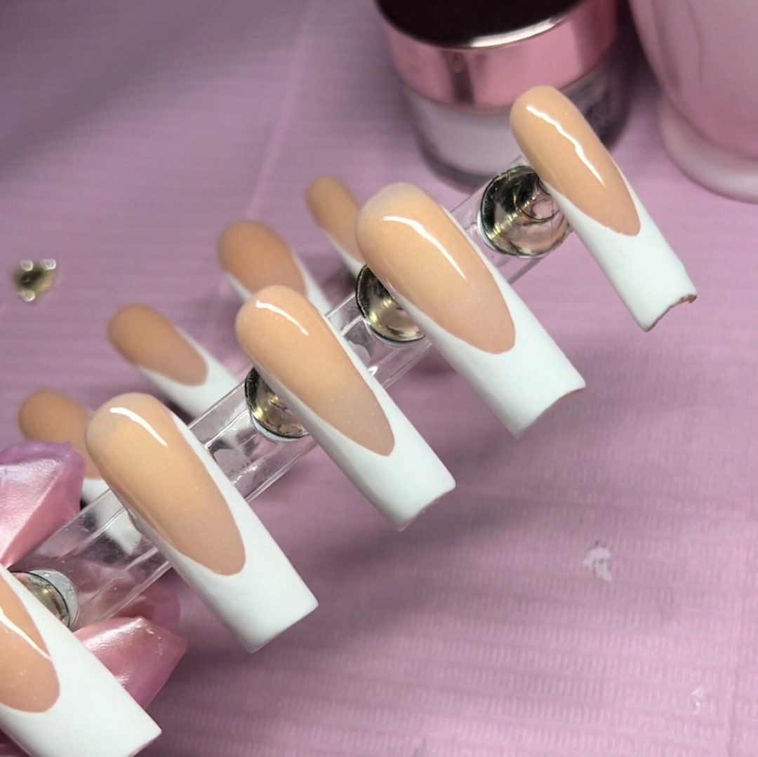 Deep French Tip Press Ons - Etsy