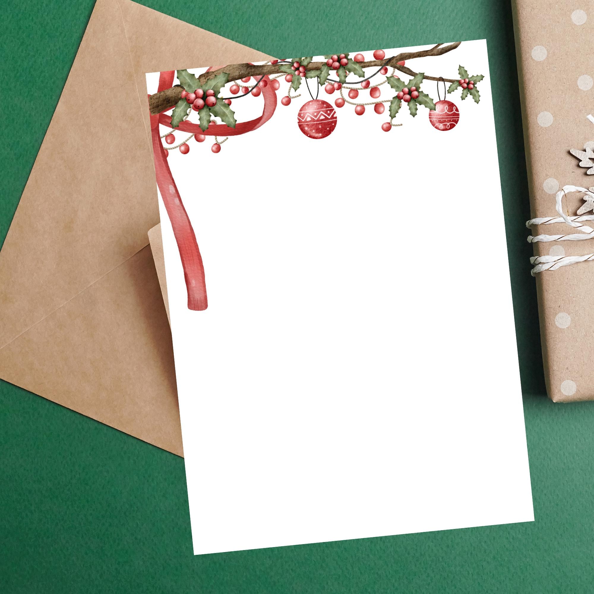 Printable Christmas Letter, Digital Christmas Stationary Paper ...