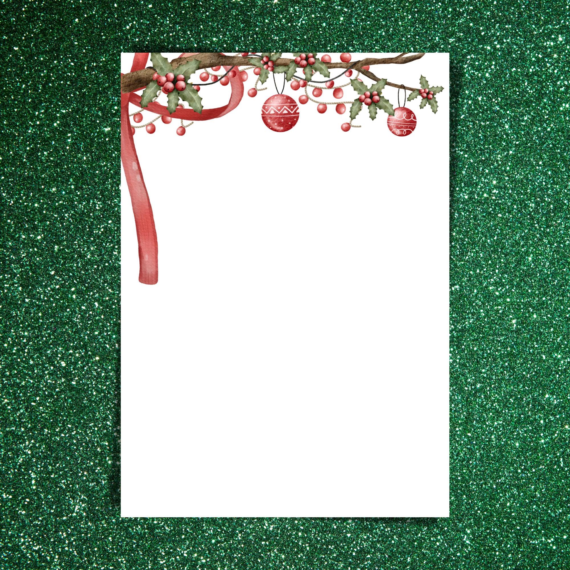 Printable Christmas Letter, Digital Christmas Stationary Paper ...