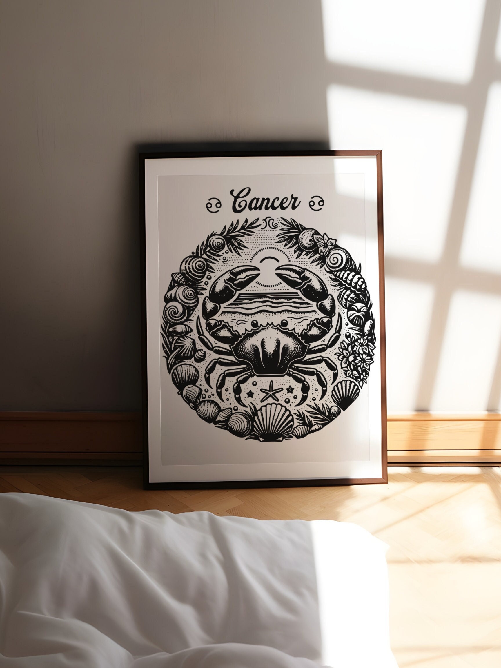 Cancer Zodiac Wall Art Digital Download, Cancer Horoscope Wall Decor ...
