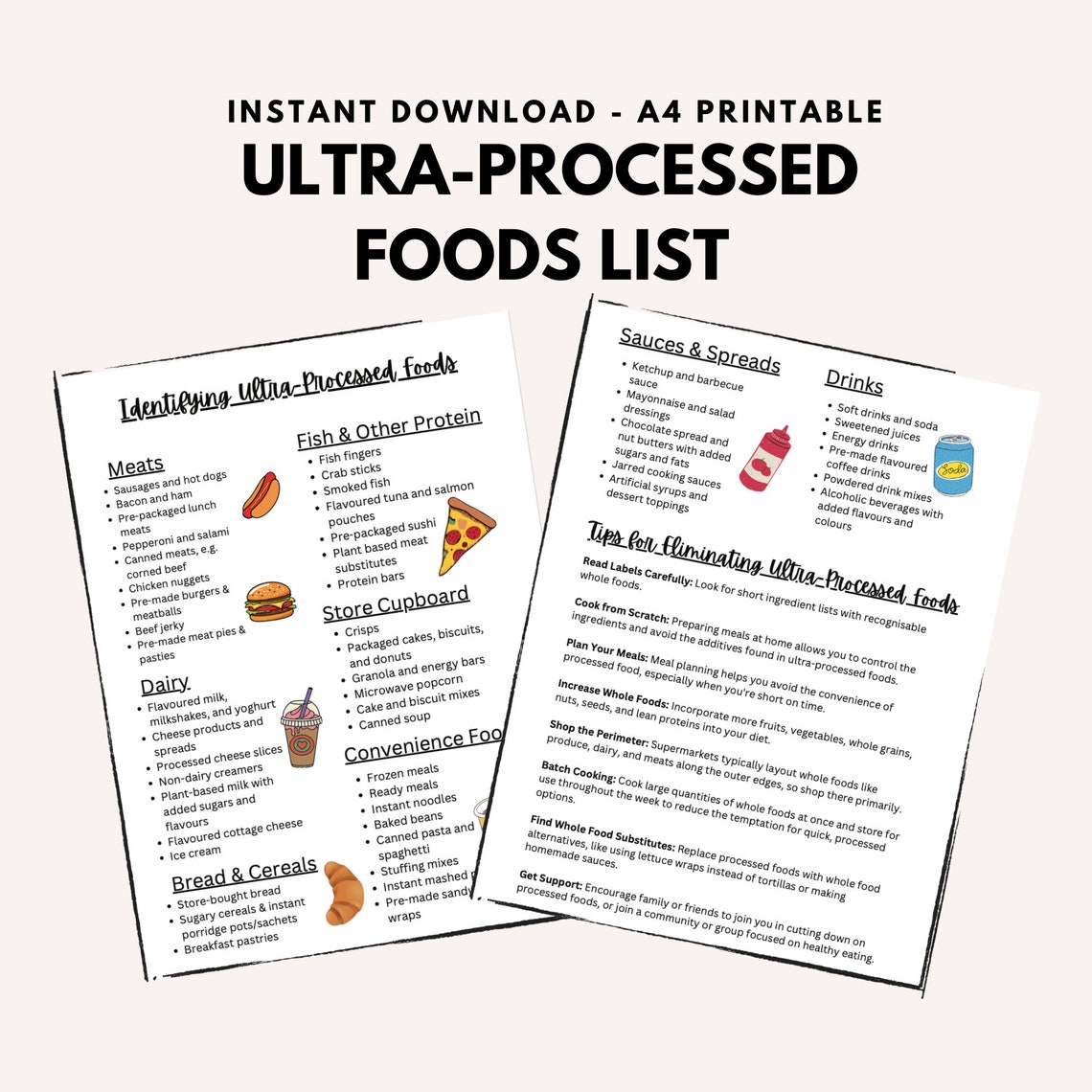 Printable Ultra-processed Foods List Identifying UPF Examples, Healthy ...