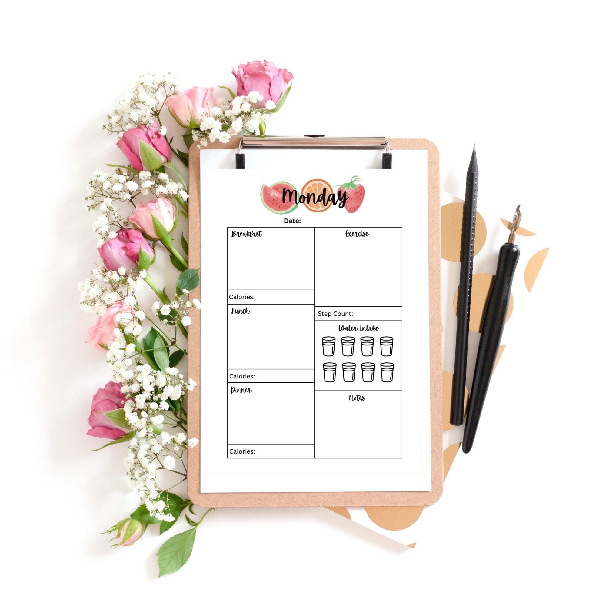 7 Days Daily Diary Sheets A4 Printable for Calorie Counting, Meal ...