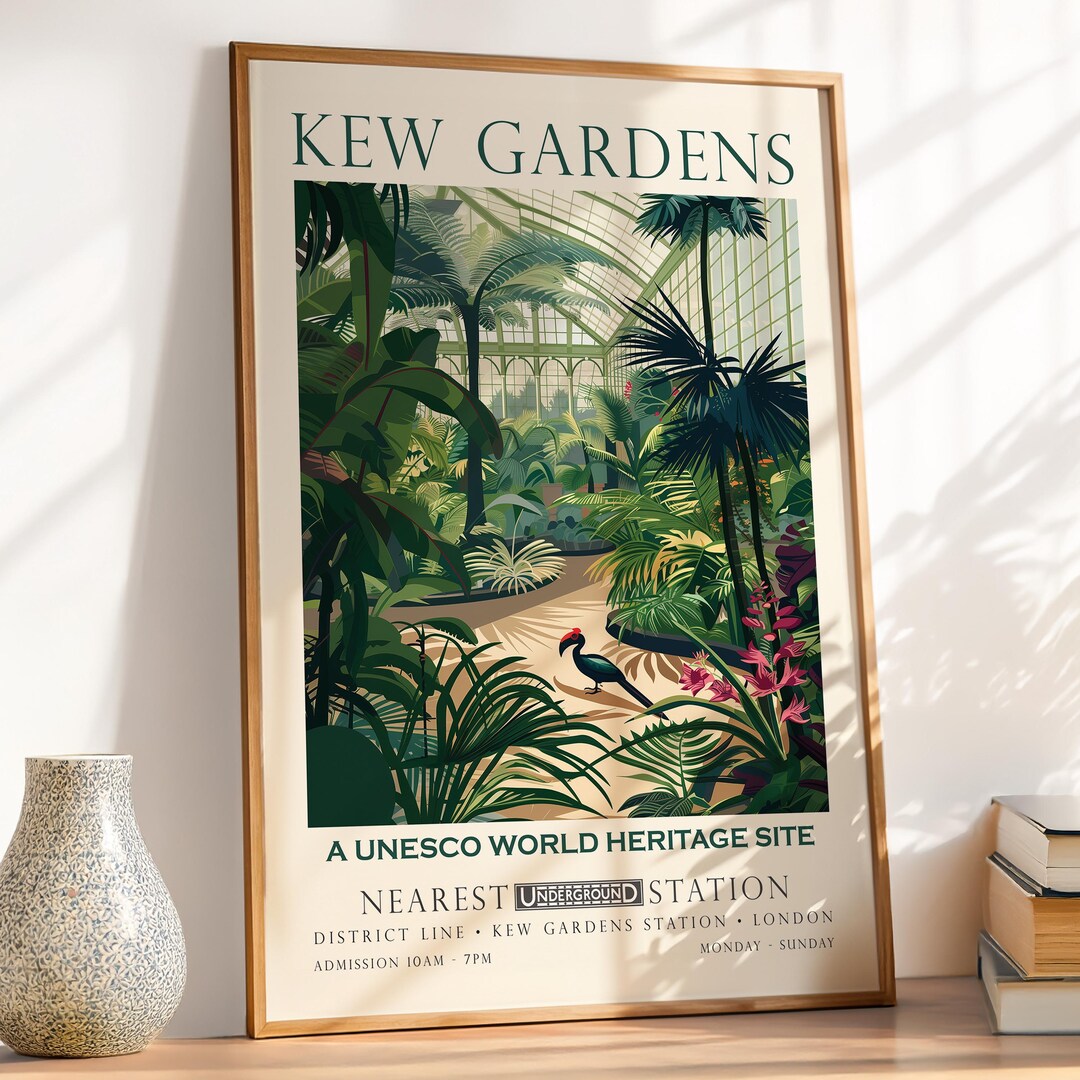 Kew Gardens Print, Botanical Gardens, Peacock Wall Art, Floral Bird ...