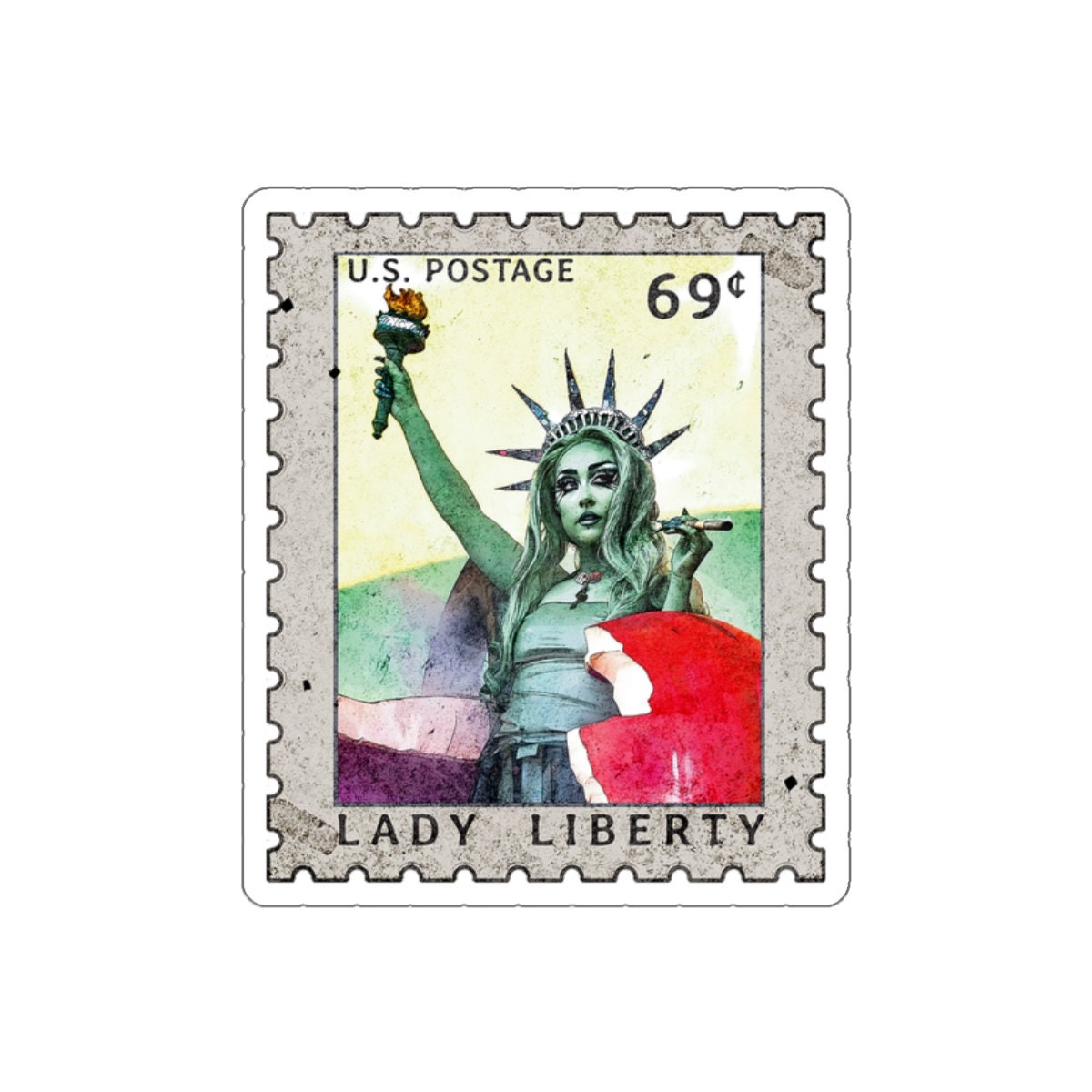 Chappell Roan Lady Liberty Vintage Stamp Ft. Gov Ball NYC Pride Statue ...