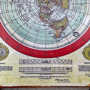 Gleason 1892 Flat Earth Map Metal Sign Wall Mural Pub Garage Decoration ...