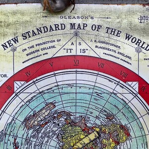 Gleason 1892 Flat Earth Map Metal Sign Wall Mural Pub Garage Decoration ...