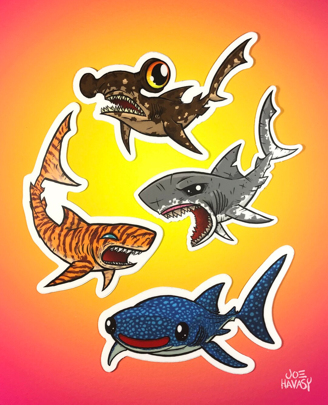 Shark Sticker Set - Etsy