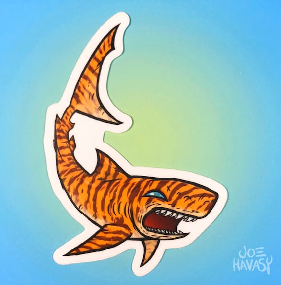 Tiger Shark Sticker - Etsy