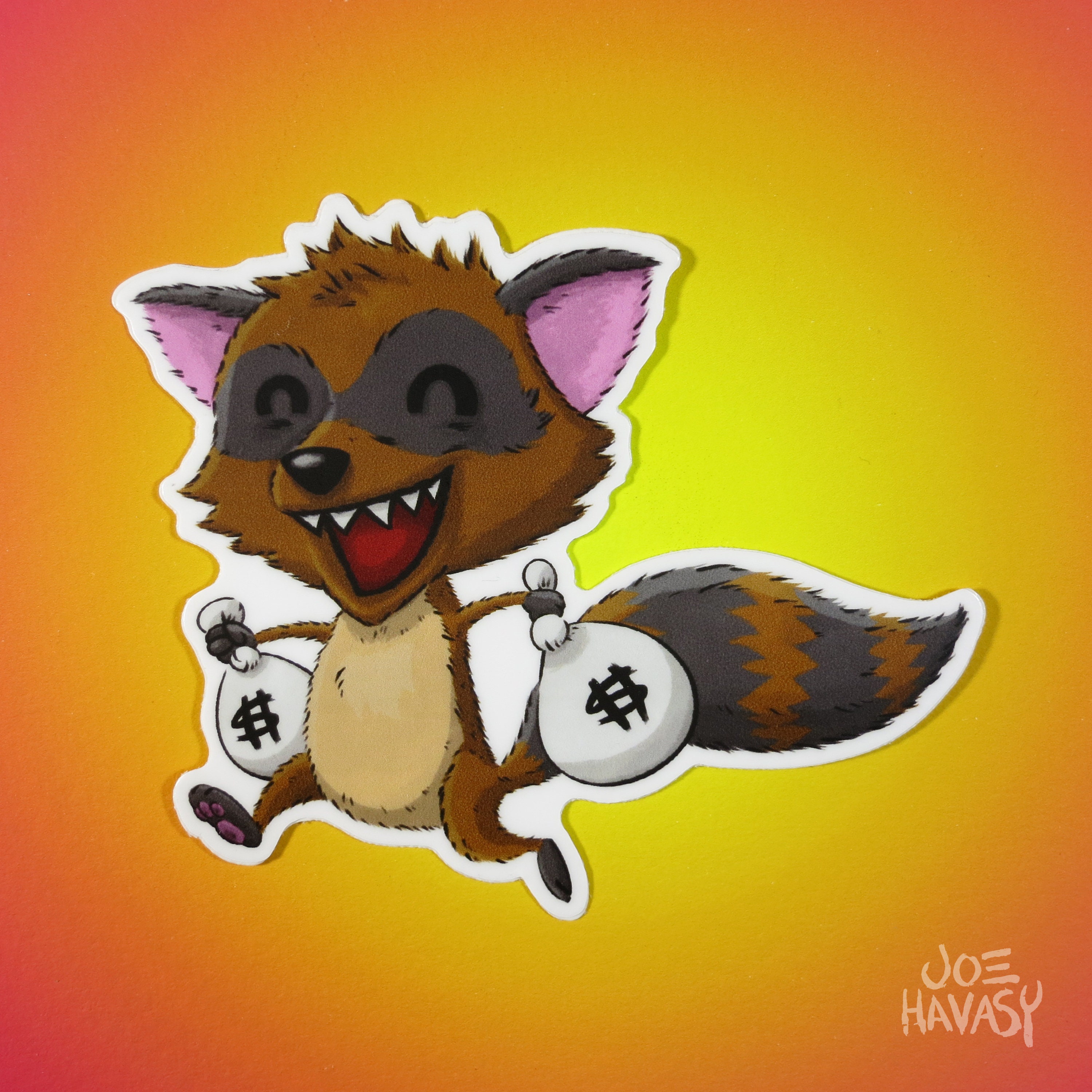 Raccoon Bandit Sticker — Cute-Sturbing: Art By Joe Havasy