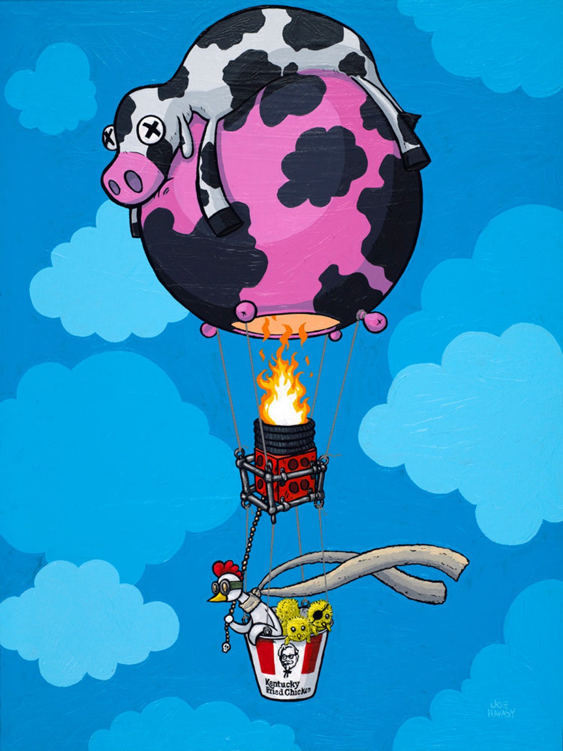 The Daring Escape of Baron Von Chicken 11x14 Inch Archival | Etsy