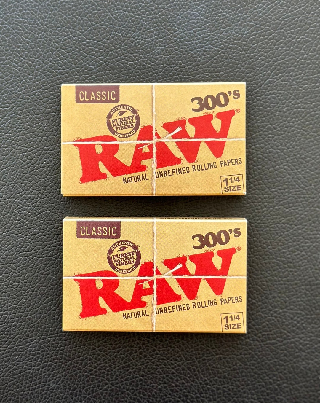 RAW 300's Classic and Organic Hemp 1 1/4 Size Rolling Paper - 2 Packs ...