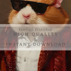 Printable Fashionable Hamster Animal Art Printable Wall Art Print Print ...