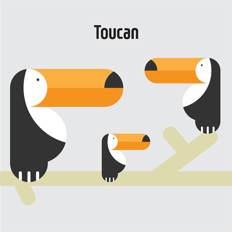 Kids Room Poster: Toucan Alphabet Art for Playful Decor - Etsy