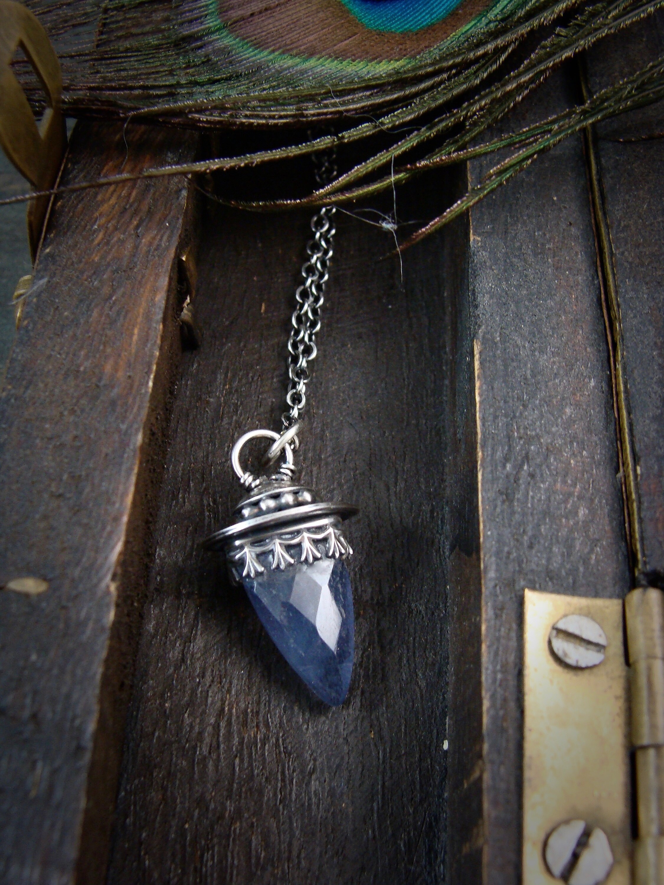 pendulum ... iolite pendant, layering pendants, gemstone pendant ...