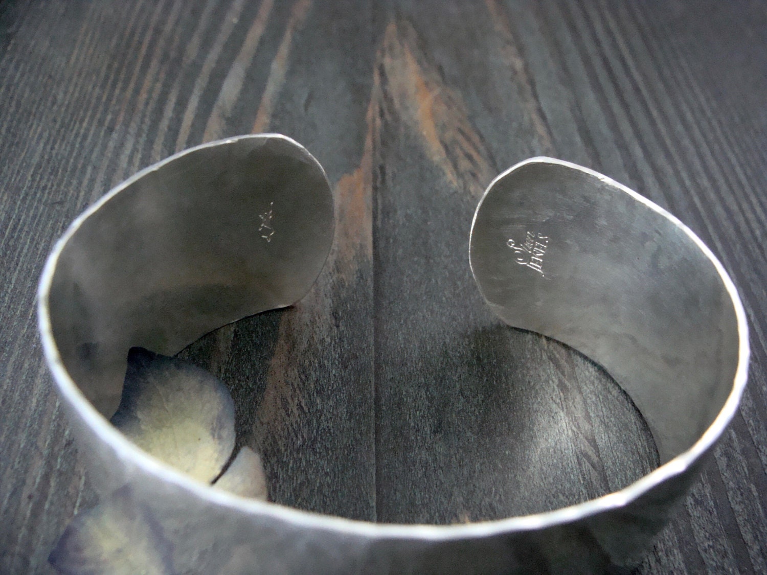 siren ... hammered sterling silver cuff, cuff bracelet, wide cuff, 925 ...