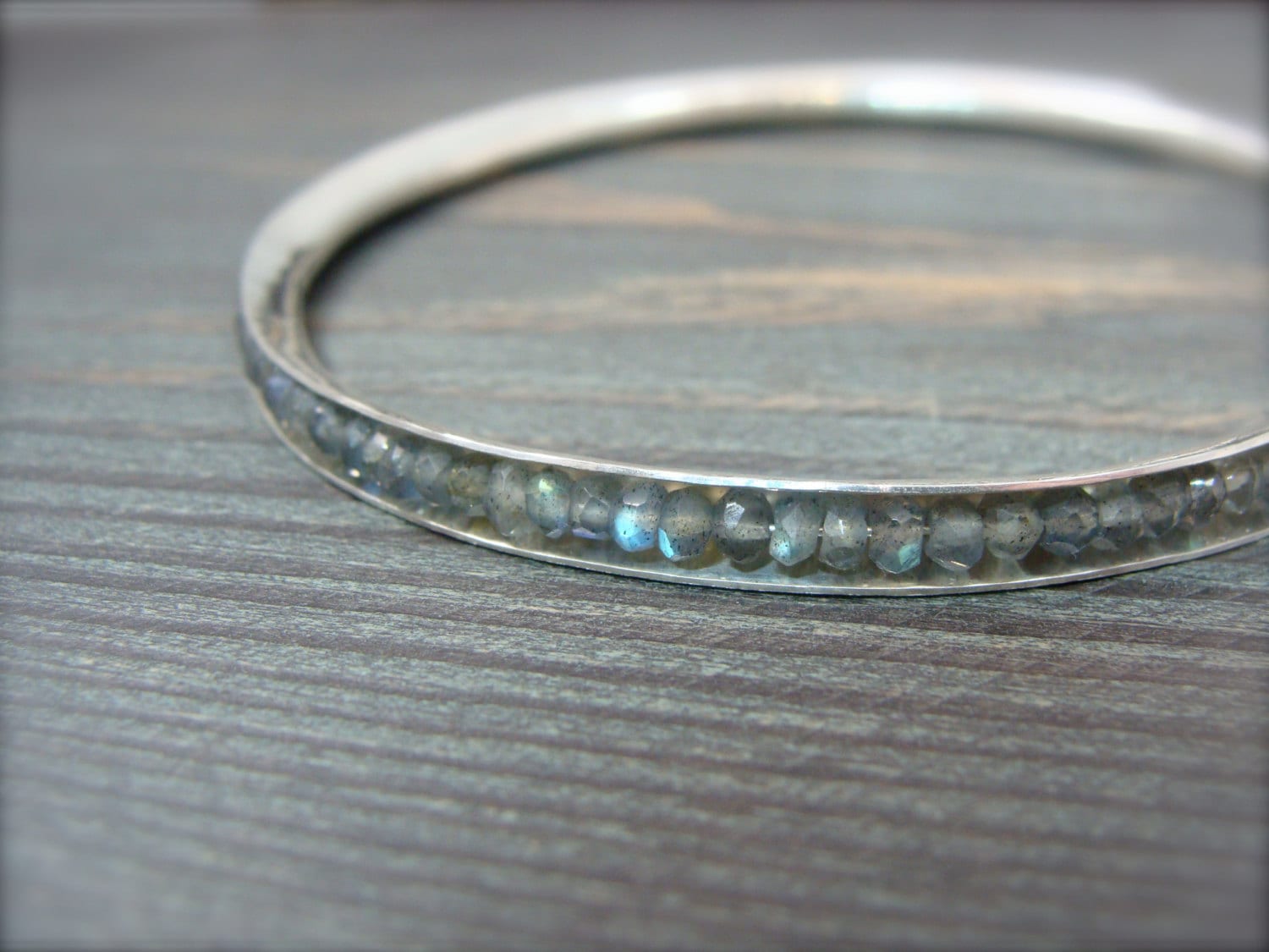 skinny labradorite bangle ...gemstone bangle, silver bangle, stack ...