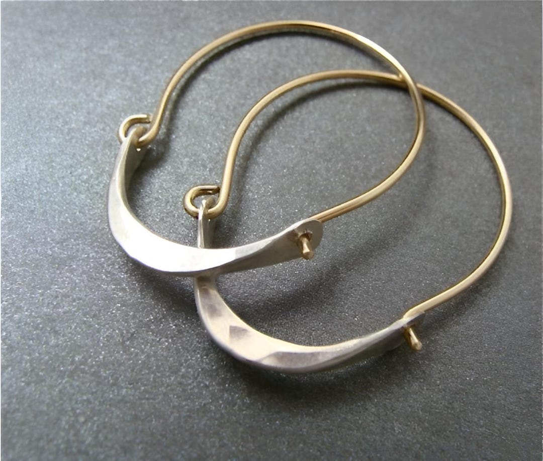 Handmade Mixed Metal Hoop Earrings – 14k Gold Filled & Sterling Silver ...