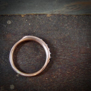 Solid 14k Rose Gold Peacock Pearl Stacking Ring – Cottagecore Band ...