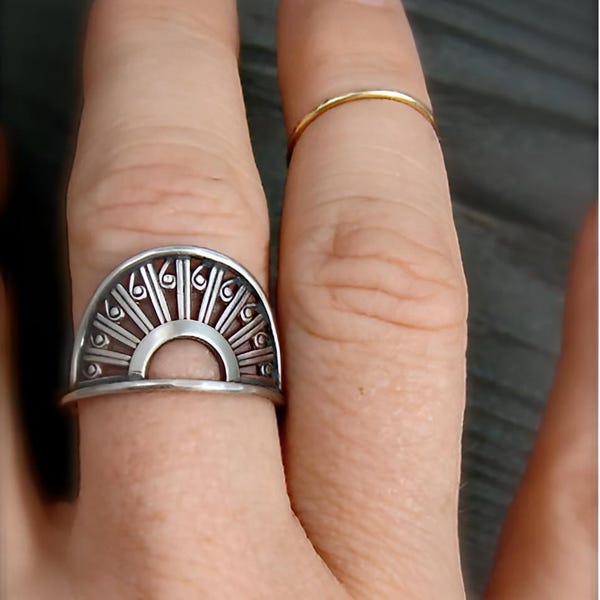 Silver Art Deco Ring - Etsy