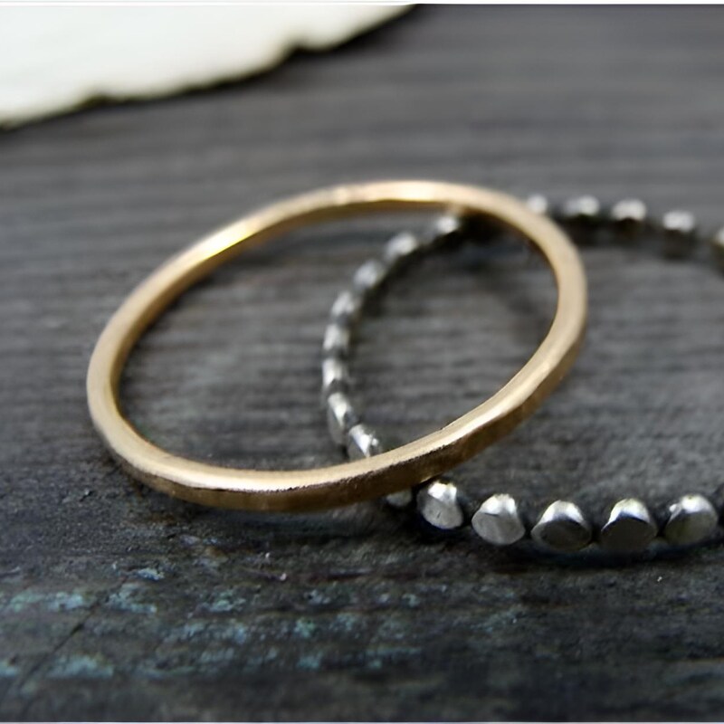 Mixed Metal Ring - Etsy