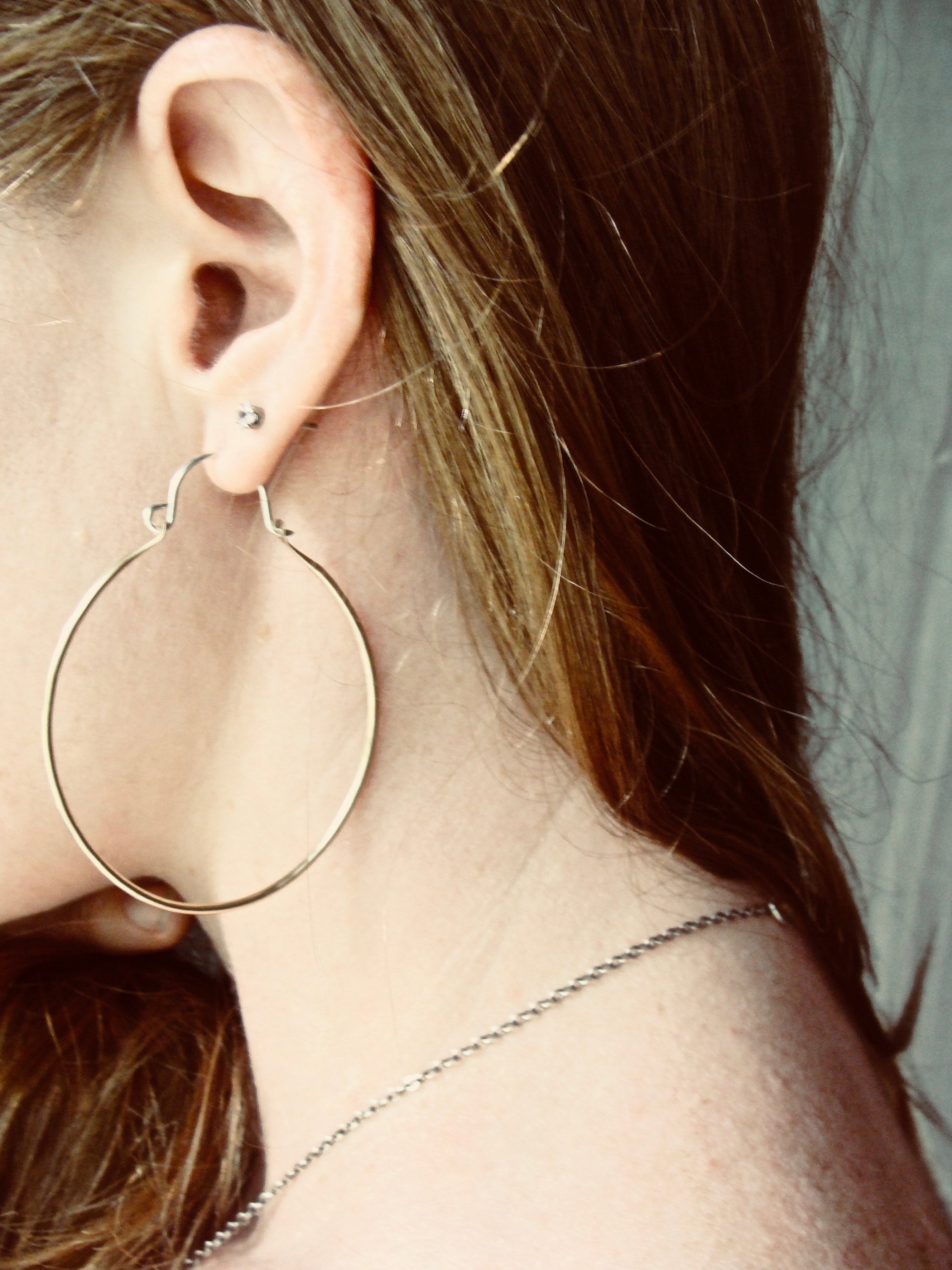 large oval hoops ... 14k gold filled earrings, mixed metal hoops ...
