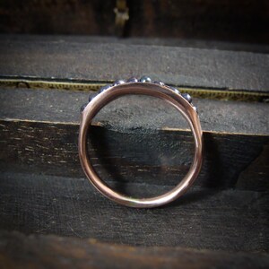 Solid 14k Rose Gold Peacock Pearl Stacking Ring – Cottagecore Band ...