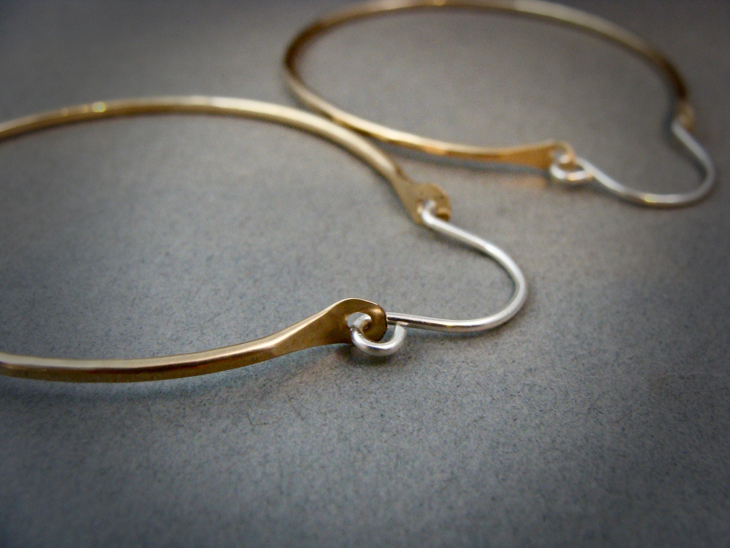 large oval hoops ... 14k gold filled earrings, mixed metal hoops ...