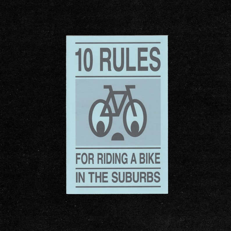 10 Rules for Riding a Bike in the Suburbs Zine - Etsy