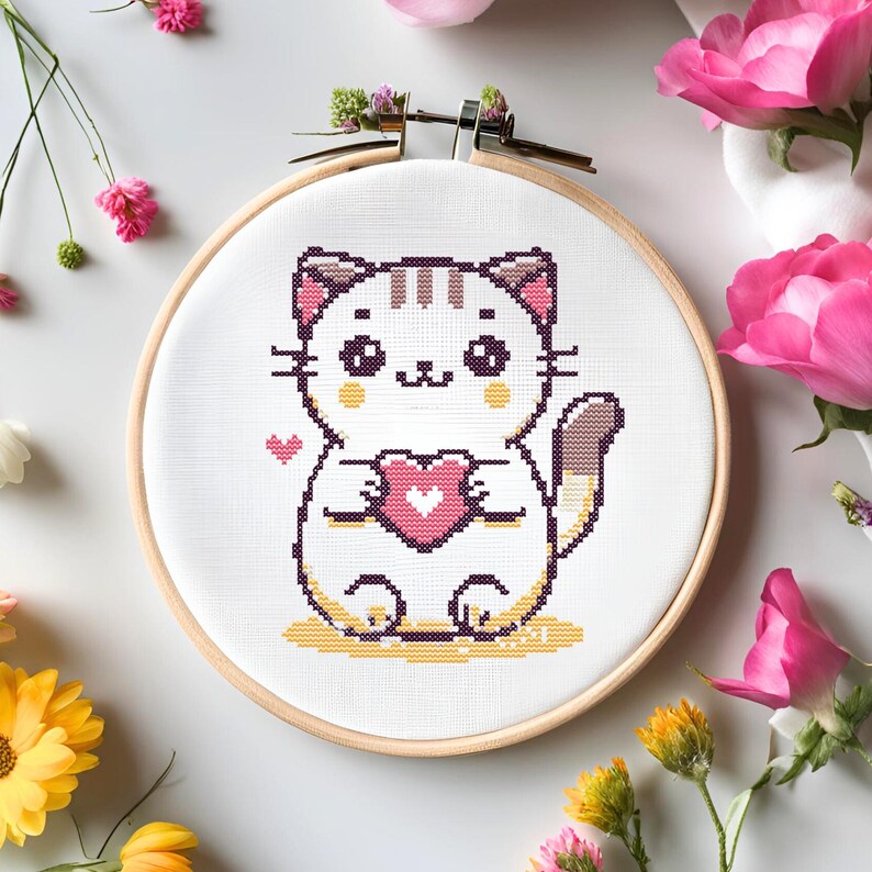 Kitten Cross Stitch Pattern Digital PDF Download Embroidery Gifts for ...