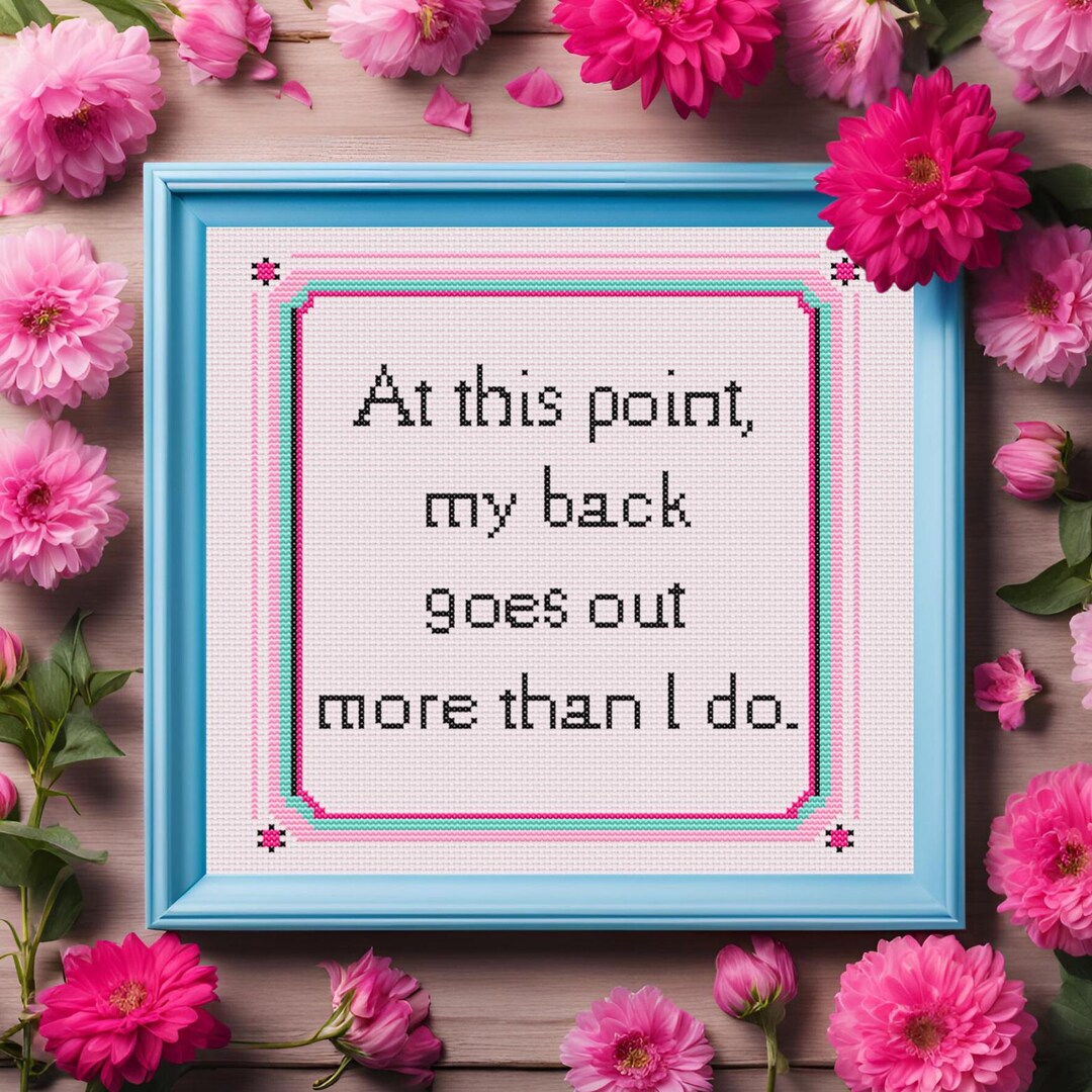 But My Back Funny Cross Stitch Pattern Digital PDF Download Embroidery ...