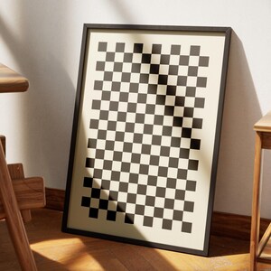 Checkered Wall Art, Groovy Wall Art, Retro Wall Art, Mid Century Modern ...