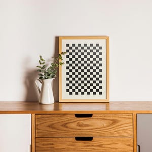 Checkered Wall Art, Groovy Wall Art, Retro Wall Art, Mid Century Modern ...