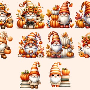 Pumpkin Gnomes Clipart – 22 PNG Autumn Graphics, Commercial Use ...