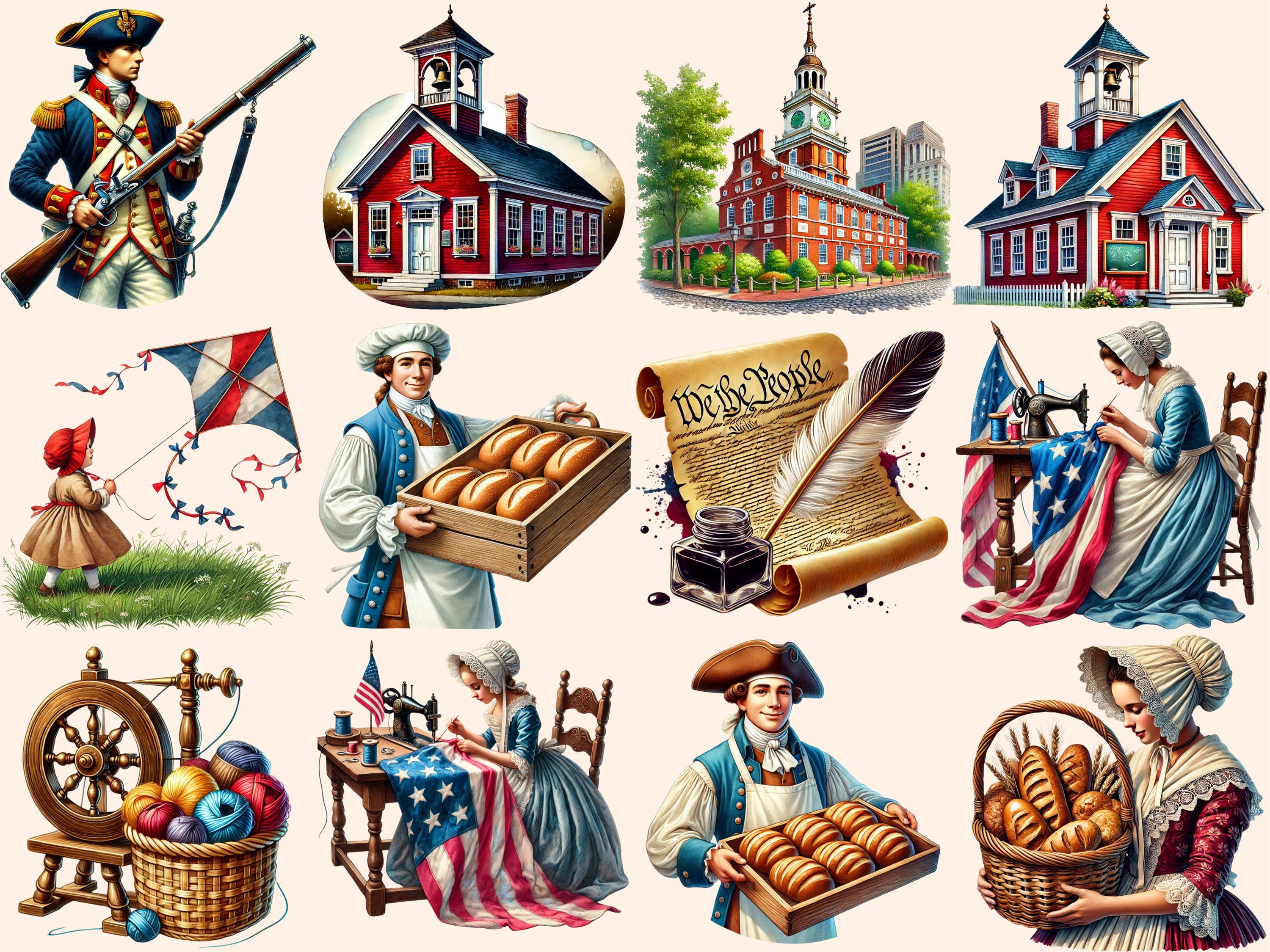 Colonial Clipart – 31 PNG Historical Illustrations (digital Download ...