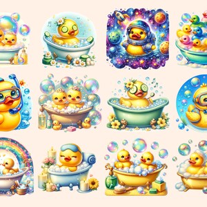 Rubber Ducks Clipart - 47 PNG Cute Colorful Duck Graphics, Fun Bath ...