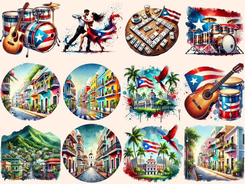 Puerto Rico Clipart – Island Graphics, Travel Printables (Digital ...